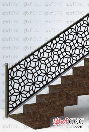 Design of stair railing Metal Vector CNC Laser cut file Free D - Dxf CNC
