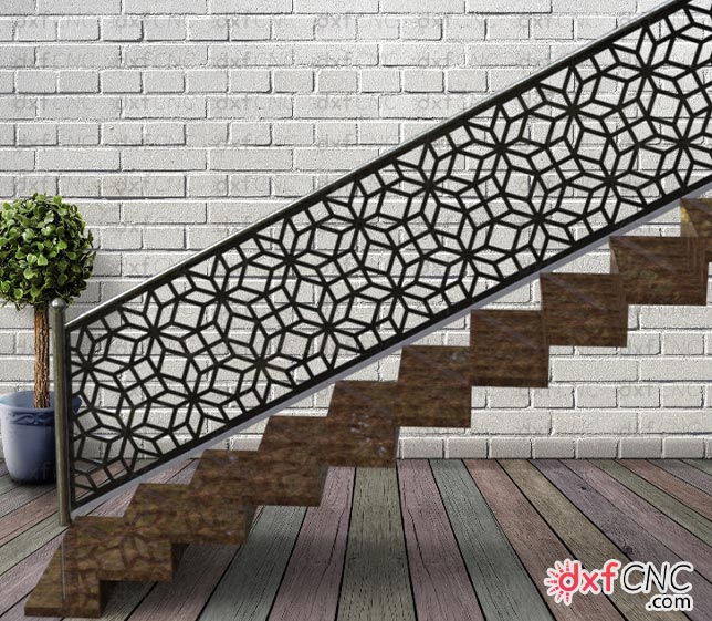 Design of stair railing Metal Vector CNC Laser cut file Free D - Dxf CNC