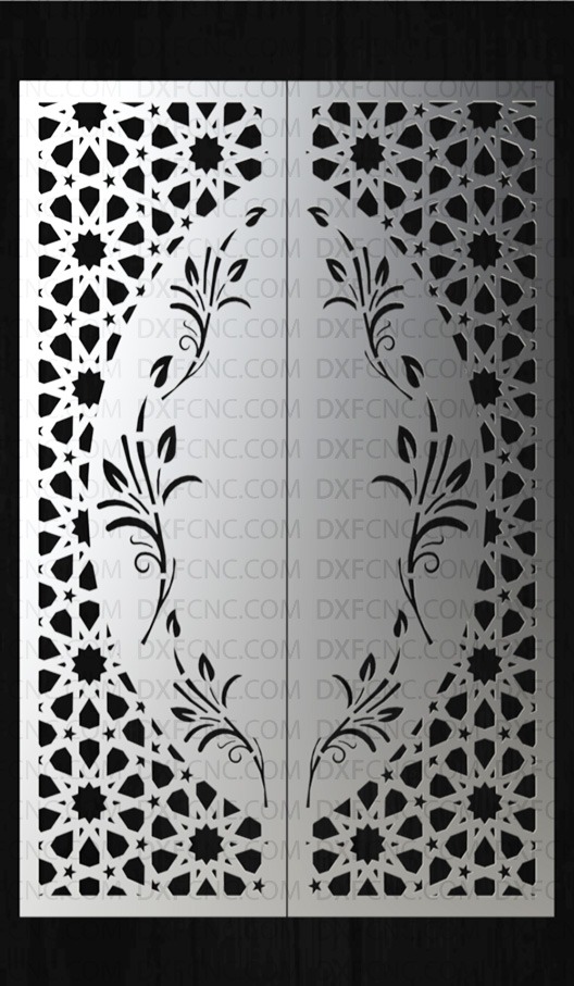 Modern Islamic Gate Design Main Door - DXF File Free Download