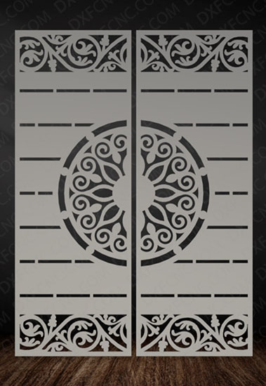 Design Exterior Double Steel Door CNC - Dxf files Free Download