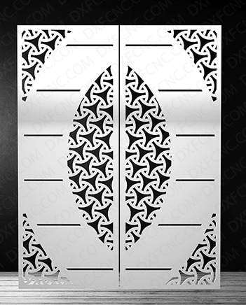 Double Exterior Steel Door cnc Design for Home - Dxf File For Free