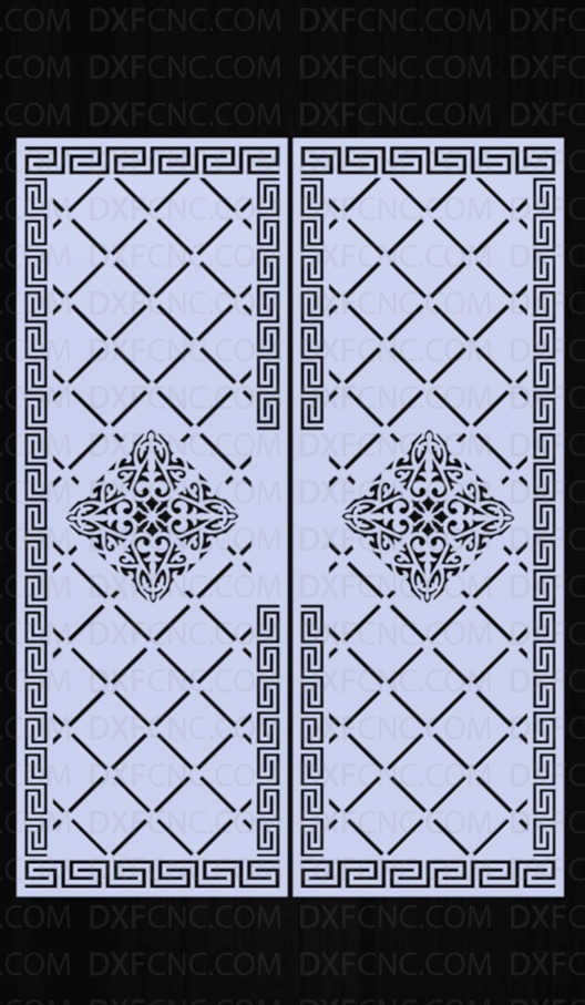 Modern Double Front door idea steel metal - dxf File Free download