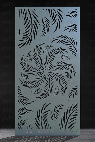 CNC machined decorative screen pattern Leaf Template - Free Dxf