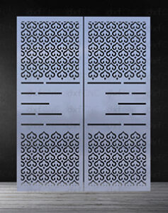 Front Modern Gate Design main double door - Free CNC Dxf File