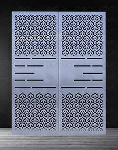 Front Modern Gate Design main double door - Free CNC Dxf File