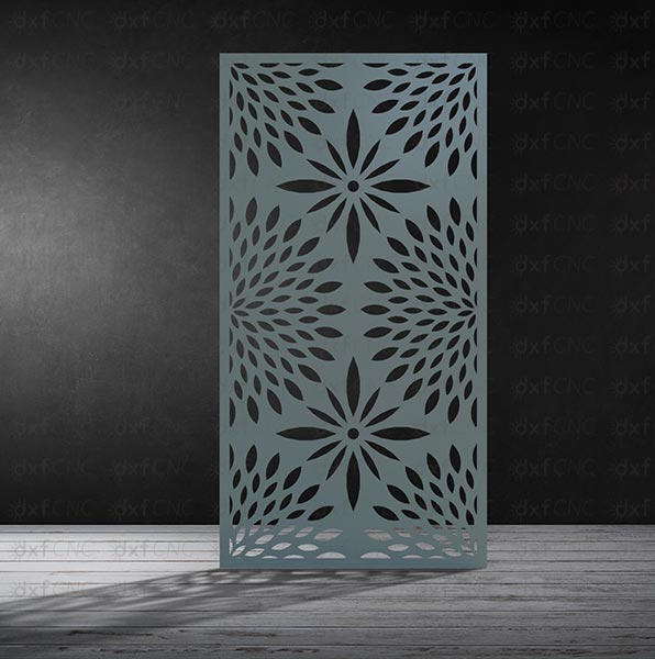 Laser-Cut Tree leaves Metal Landscape Screen Panel Free Dxf file