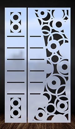 Metal Gate Geometric one and half door Free Dxf File Ready to Cut