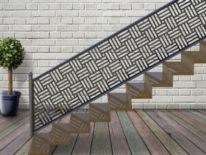 Modern Geometric Steel Railing Design Ready to Cut - Free Dxf file