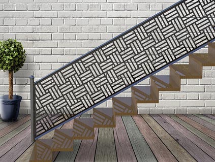 Modern Geometric Steel Railing Design Ready to Cut - Free Dxf file