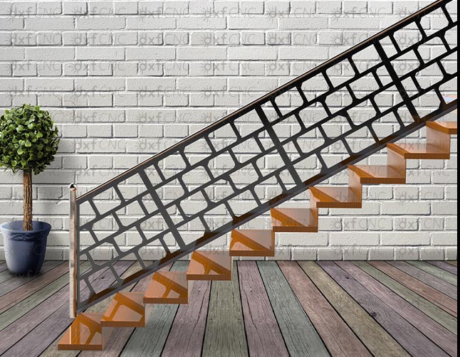Modern steel Panel design of Stair Railing - Dxf File Free Download