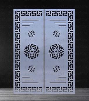 Modern Double Front door Design Ready to cut Dxf cnc file for Free