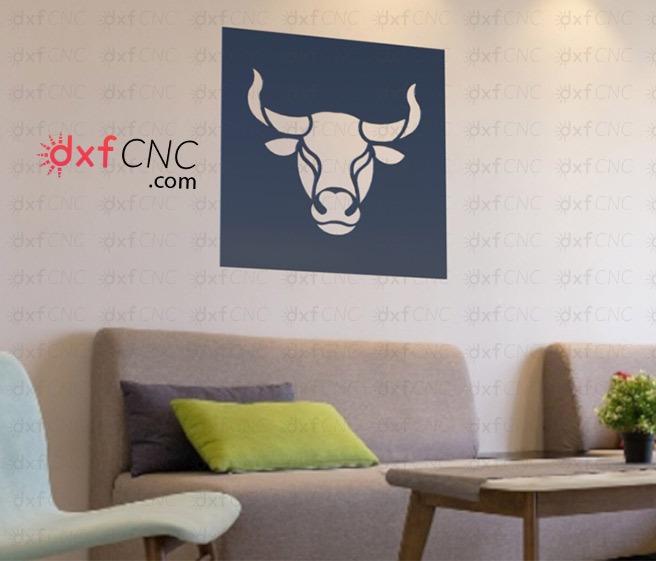 Bulls Face metal wall Art Bull CNC Laser Vector Free Download