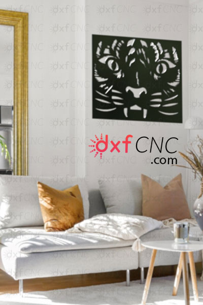 Tiger Heads Metal wall Art Design CNC Laser Cut Vector For Free