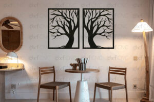 Metal Wall Art trees panels Design CNC Laser Cut Free Template