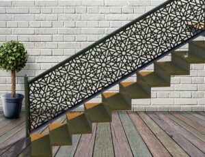 Modern Steel Railing Design CNC laser vector Design Free Dxf file