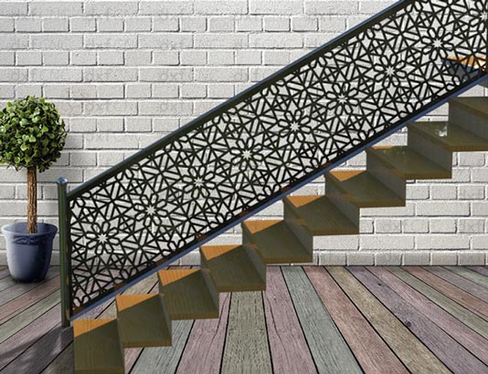 Modern Steel Railing Design CNC laser vector Design Free Dxf file