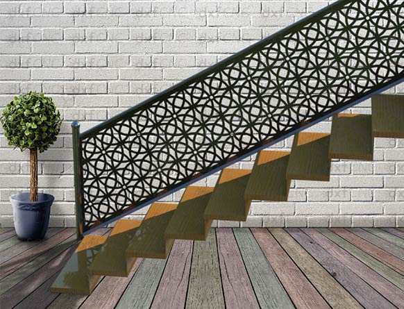 Modern Steel Stair Railing CNC Laser Cut Design - Free Dxf files