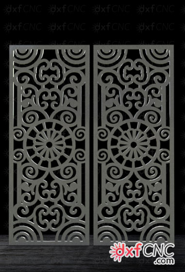 Modern front metal door exterior Door - Free CNC laser vector