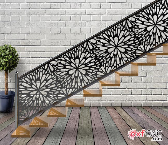 CNC laser cut modern staircase design - Free laser vector file