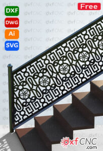 Modern staircase design for Home - CNC Handrail Free Dxf file - Dxf CNC