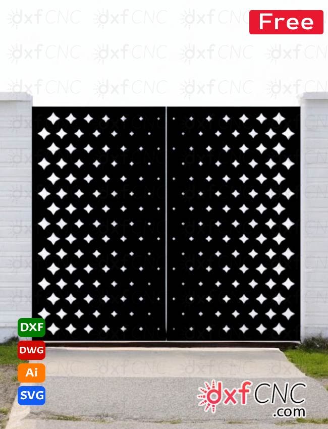 Garden Grill Star Gate – Free DWG & DXF Files for Plasma Cutting